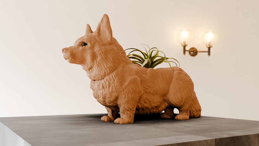 Corgi Dog Planter Pot Flower Vase 3d Printing STL File - Etsy