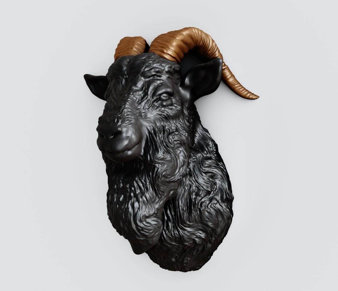 Goat Head Wall Mount 3d Printing STL File - Etsy