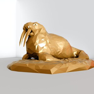 Walrus Low Poly Geometric Standing Statue Décor 3d Printing STL File - Etsy