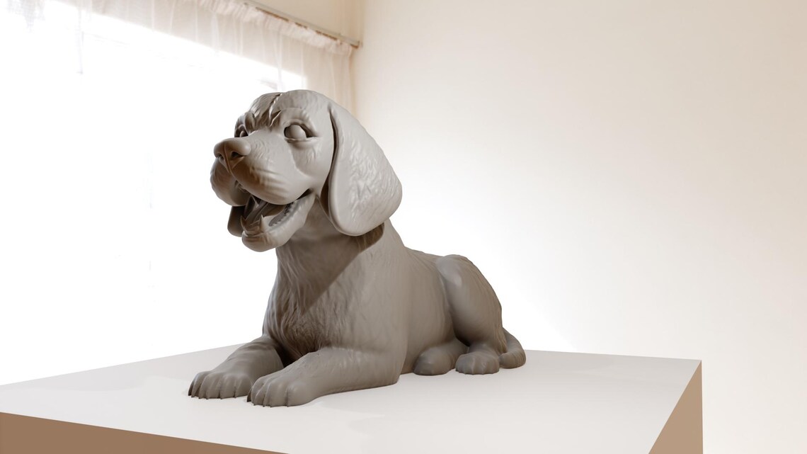 Beagle Dog Smiling Lying 3d Printing STL File - Etsy