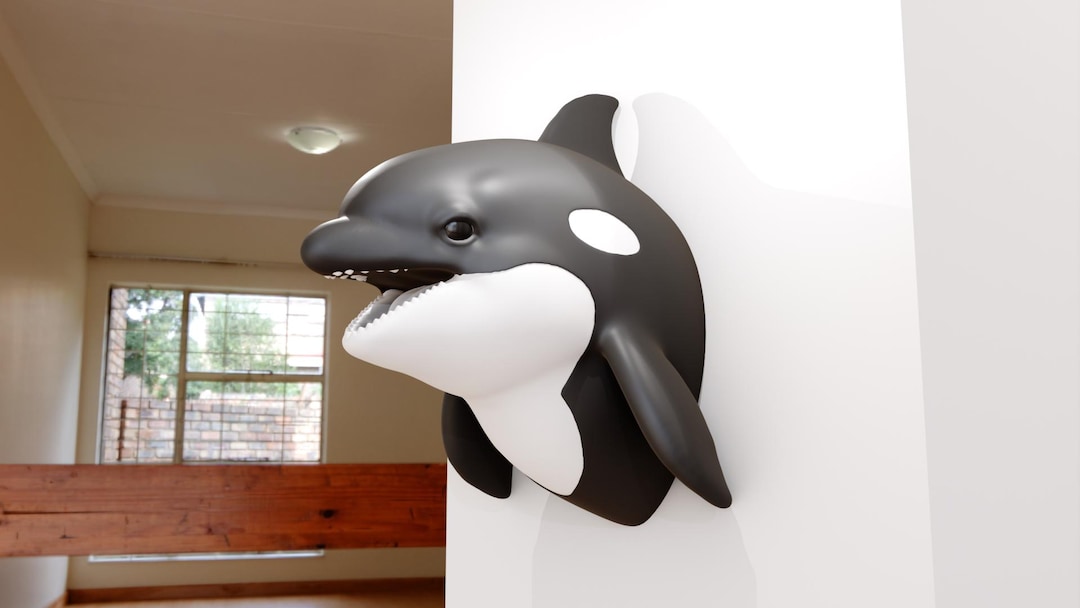 Orca Head Wall Mount Mouth Open 3d Printing STL File - Etsy