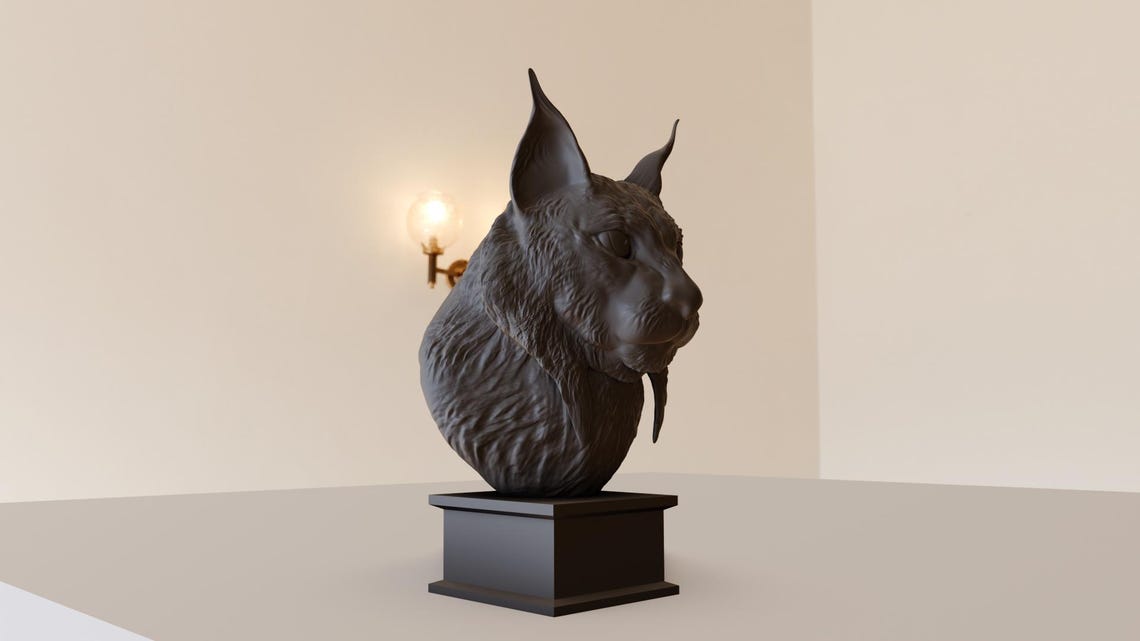 Lynx Roaring Statue 3d Printing STL File - Etsy