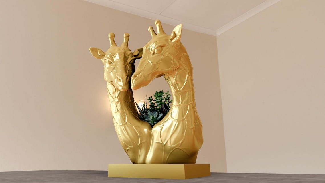 Giraffe Bust Double Planter Pot Flower Vase 3d Printing STL File - Etsy