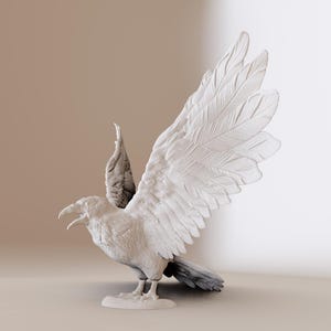 Raven Spreading Wings Crowing Sitting 3d Printing STL File - Etsy