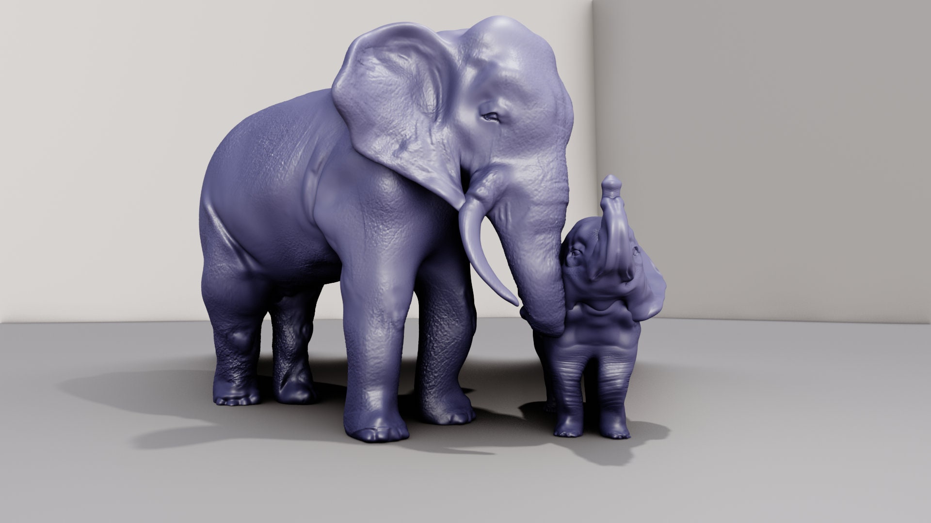 Elephant + Calf 3d Printing STL File - Etsy