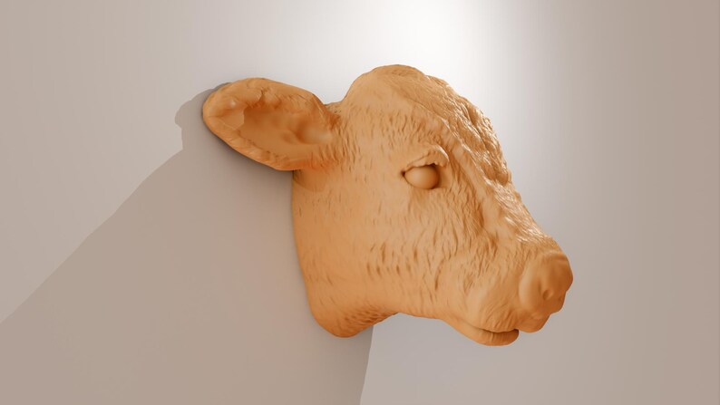 Cow Calf Head Wall Mount 3d Printing STL File - Etsy