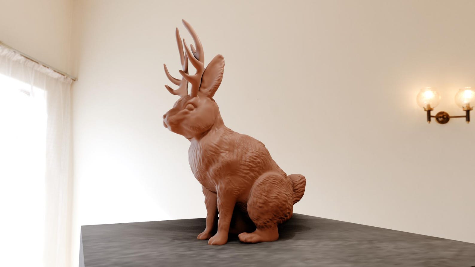Jackelope Rabbit Mythical Cryptid 3d Printing STL File - Etsy