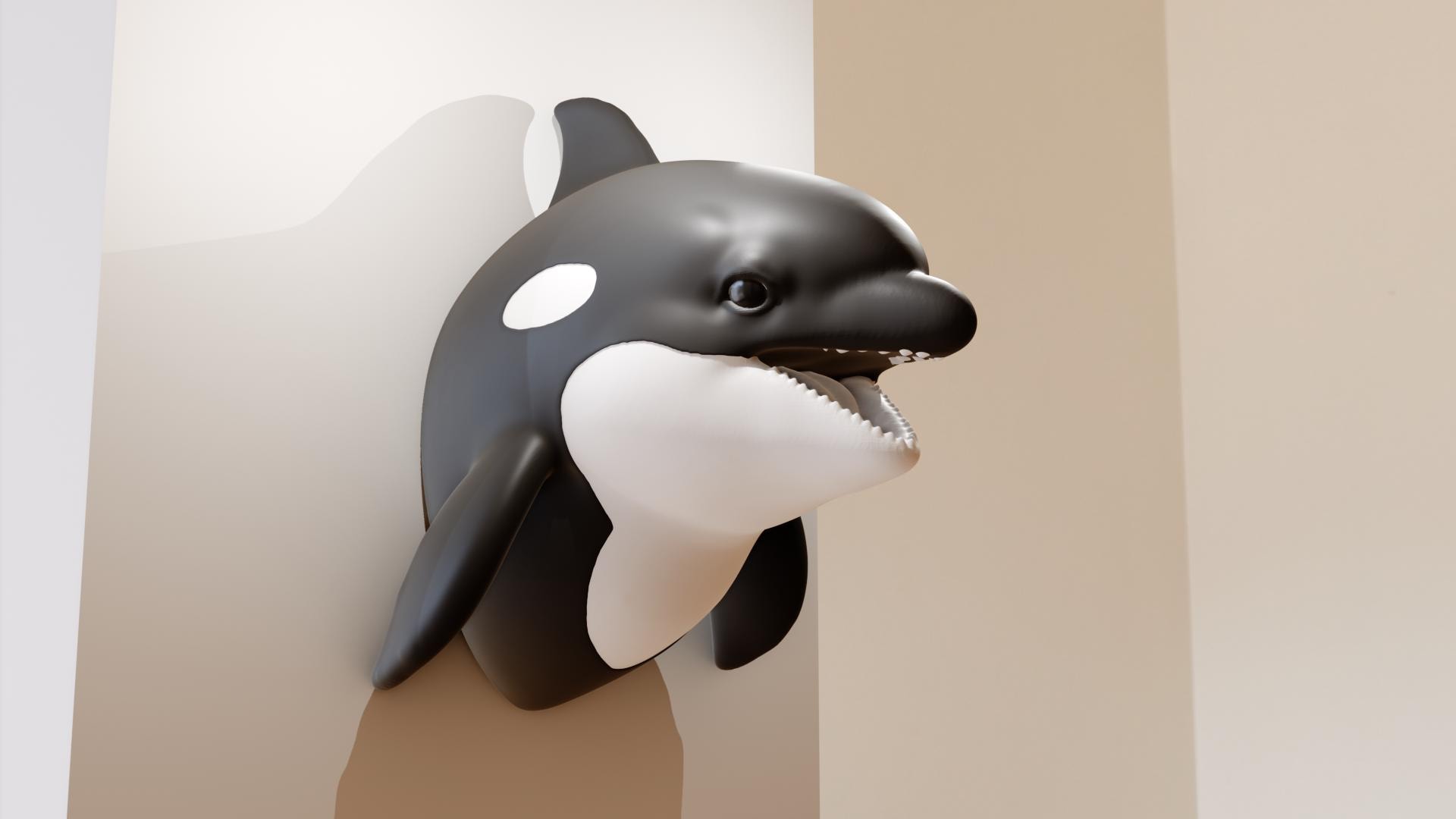 Orca Head Wall Mount Mouth Open 3d Printing STL File - Etsy