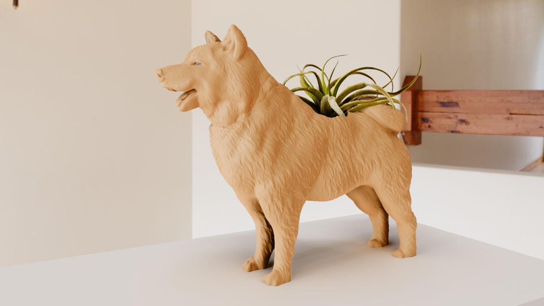 Akita Inu Dog Smiling Planter Pot Flower Vase 3d Printing STL File - Etsy