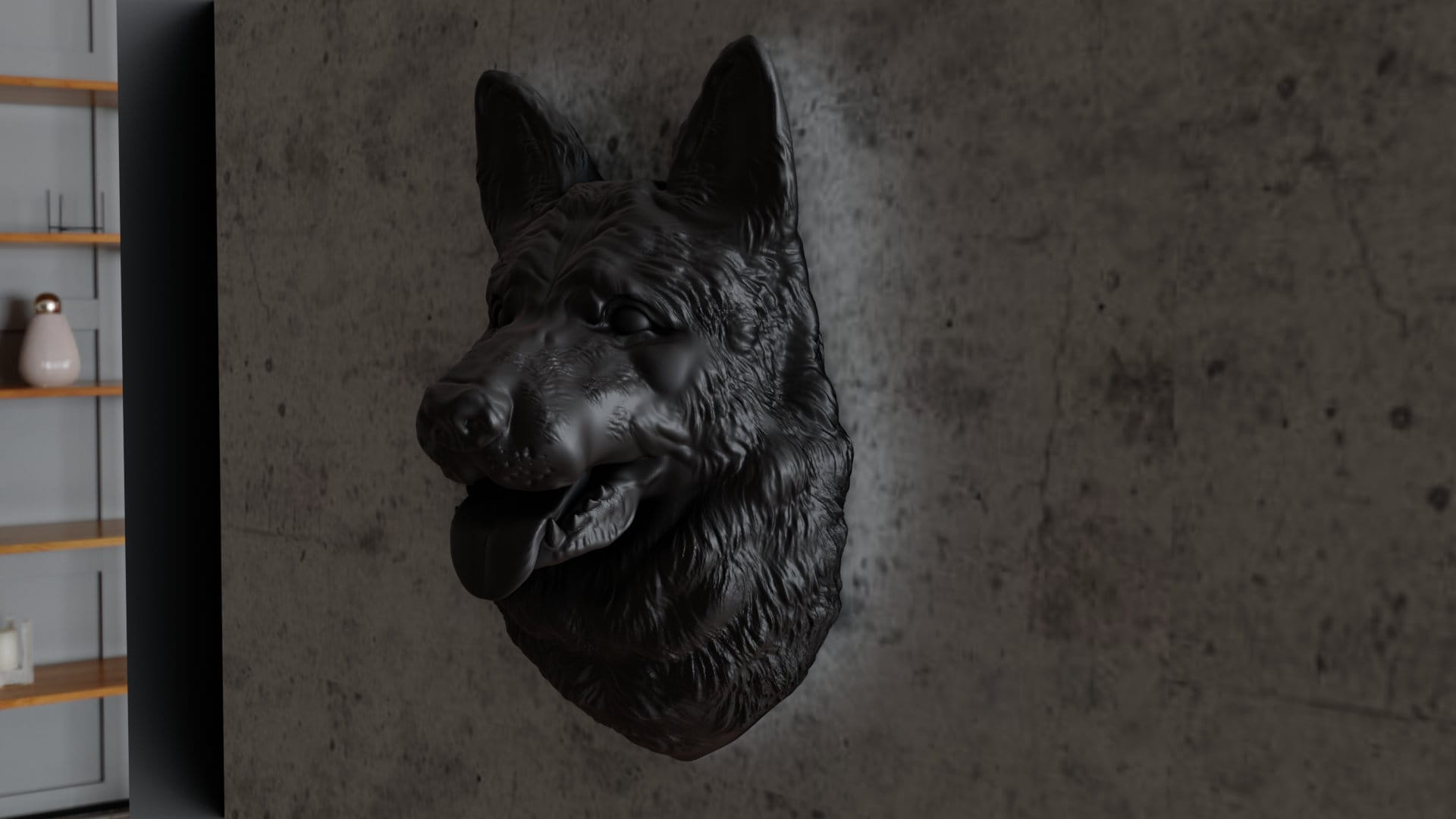 German Shepherd Dog Head Wall Mount 3d Printing STL File - Etsy