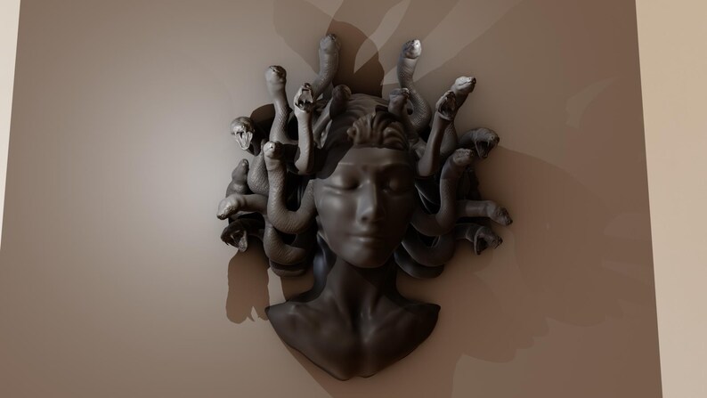 Medusa Head Wall Mount Mythical 3d Printing STL File - Etsy