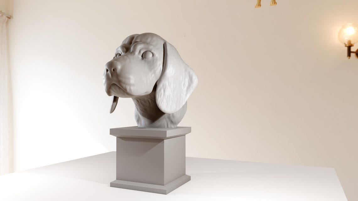 Beagle Dog Head Bust 3d Printing STL File - Etsy