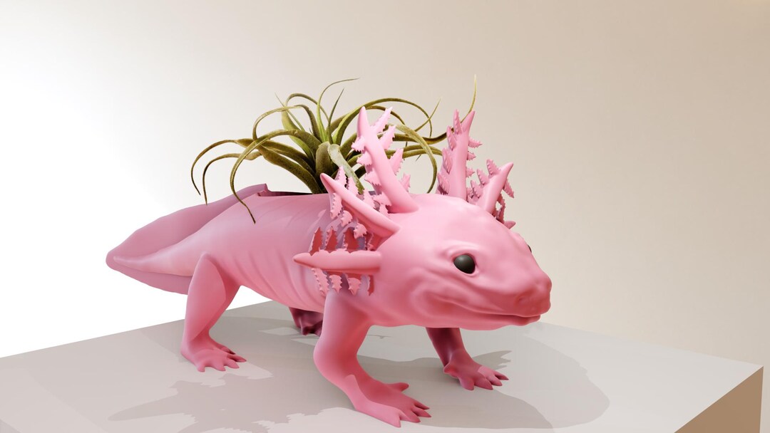 Axolotl Cute Sea Creature Planter Pot Flower Vase 3d Printing STL File ...