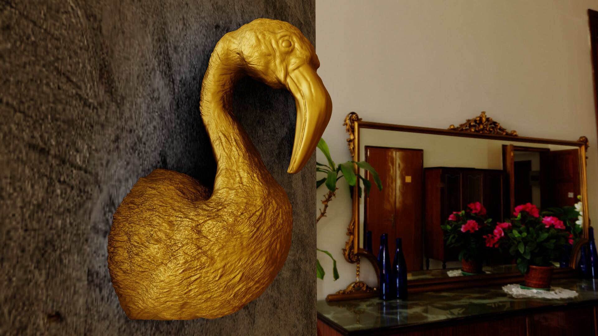 Flamingo Head Wall Mount 3d Printing STL File - Etsy