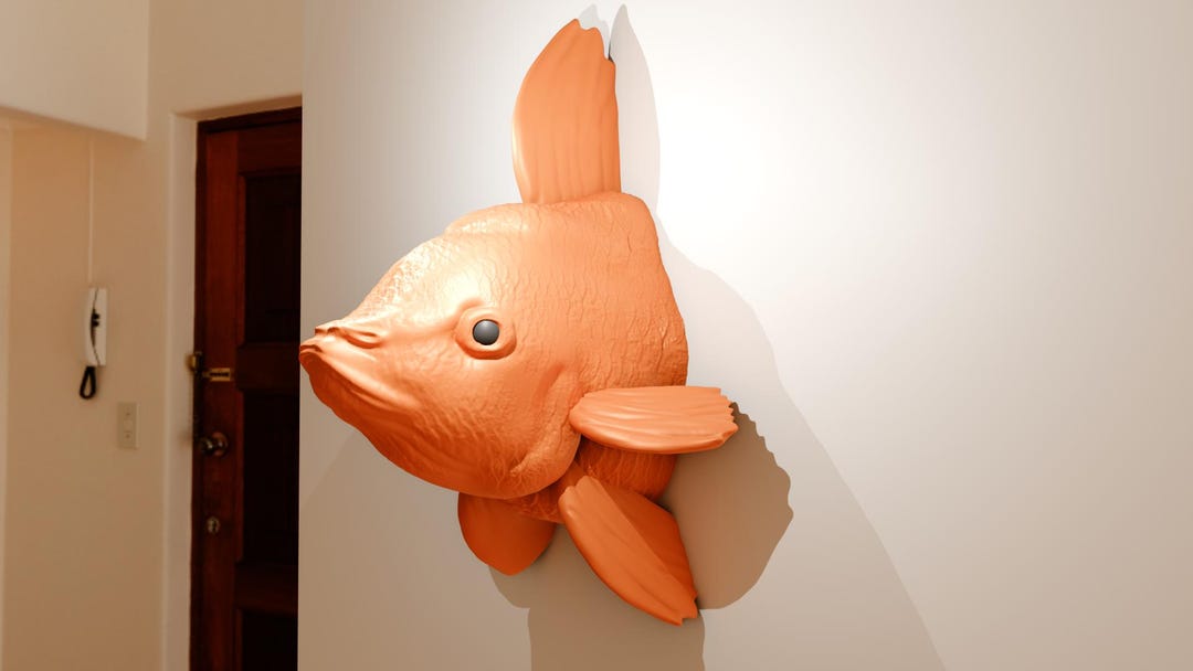 Gold Fish Head Wall Mount 3d Printing STL File - Etsy