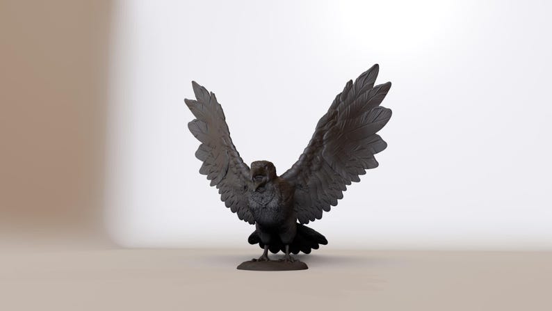 Raven Spreading Wings Crowing Sitting 3d Printing STL File - Etsy