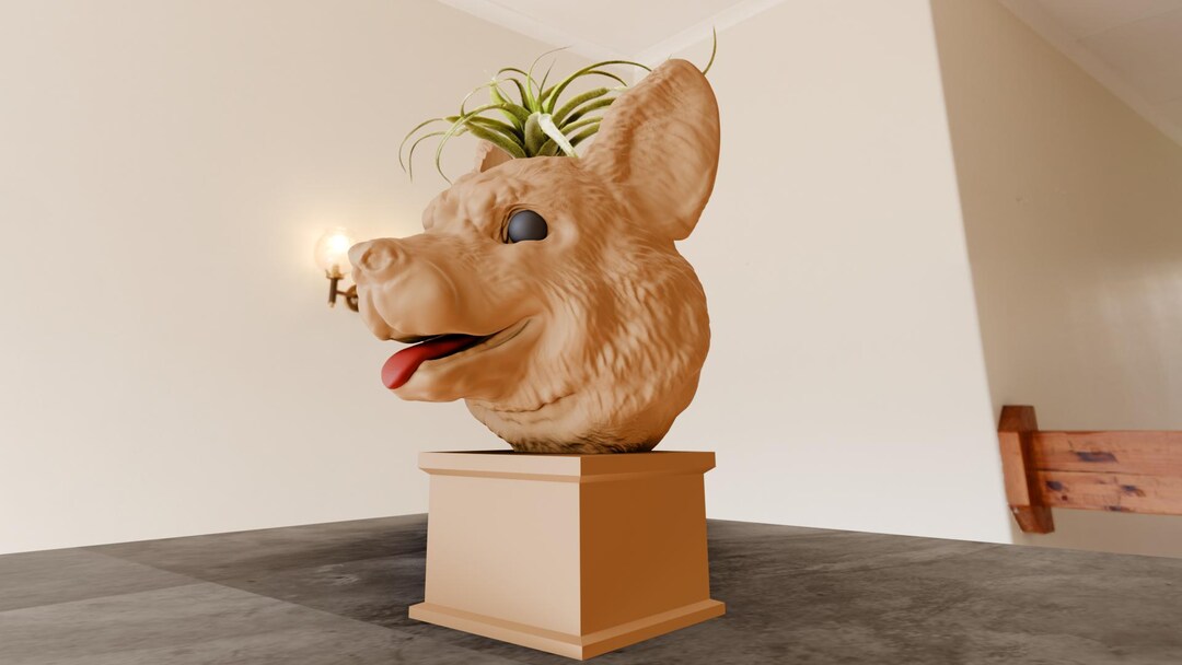 Corgi Smiling Bust Planter Pot Flower Vase 3d Printing STL File - Etsy
