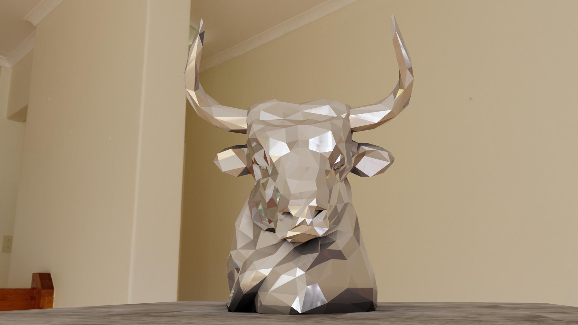 Bull Low Poly Bust 3d Printing STL File - Etsy