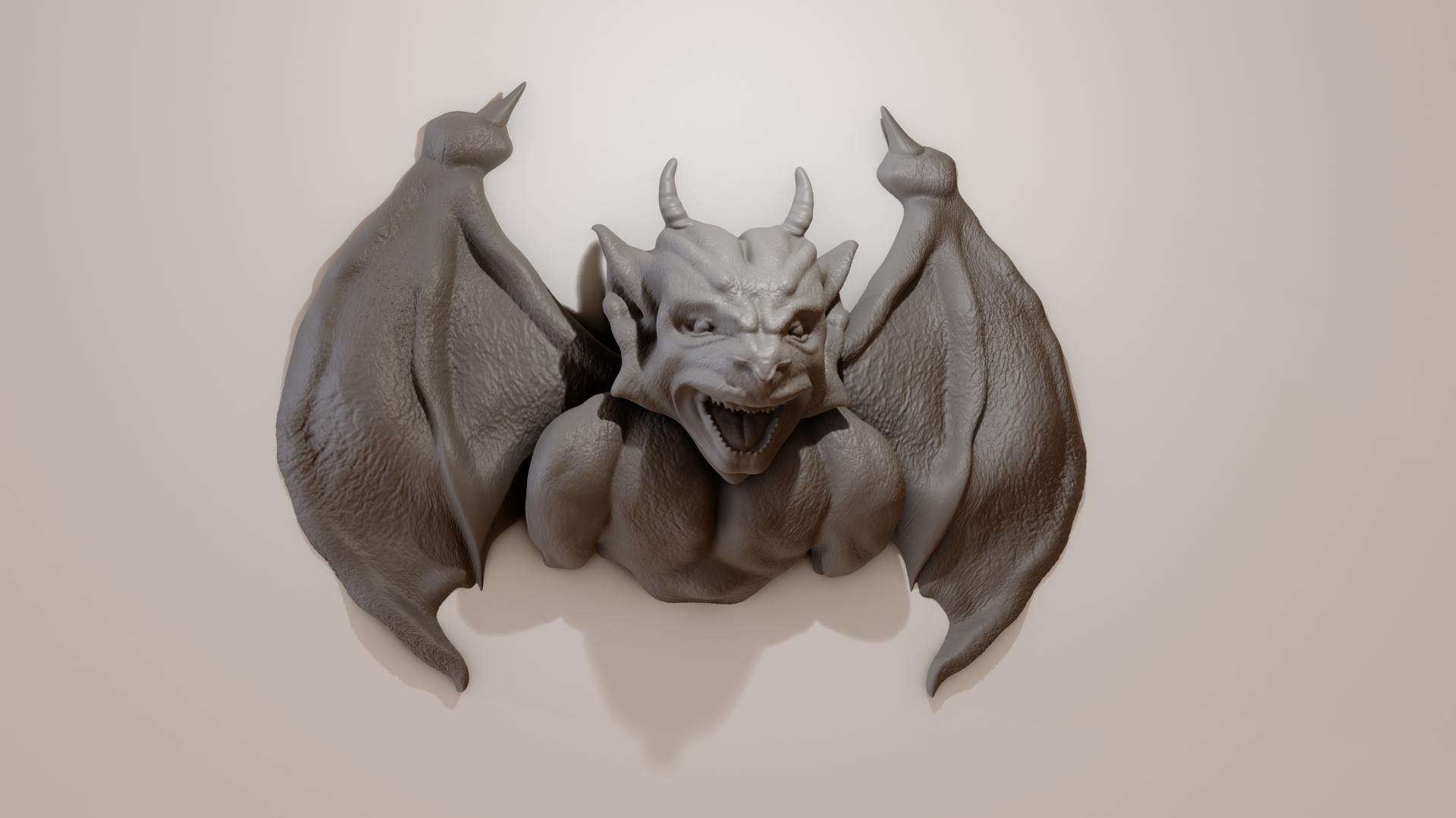 Gargoyle With Wings Roaring Statue Wall Mount 3d Printing STL File - Etsy
