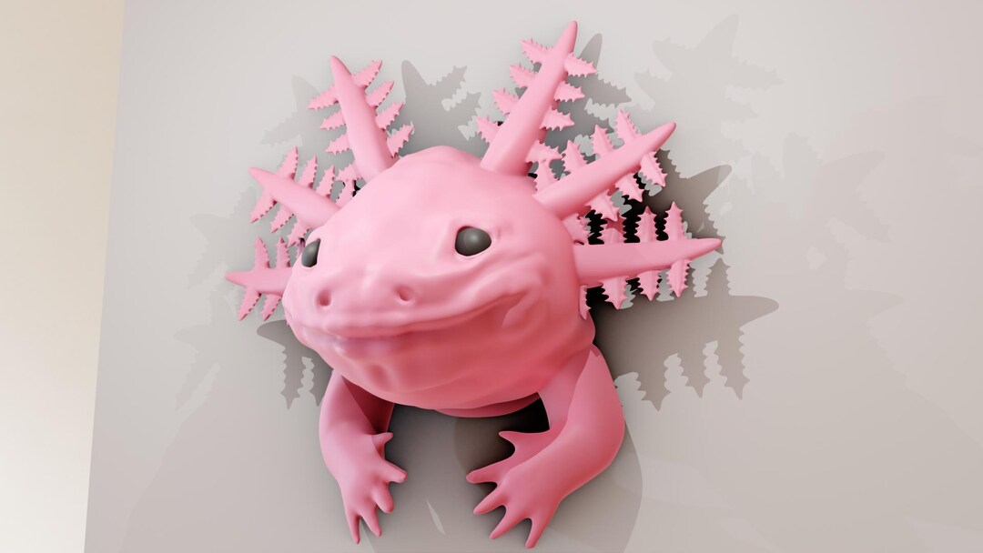 Axolotl Cute Sea Creature Head Wall Mount 3d Printing STL File - Etsy