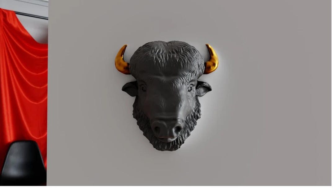 Bison Head Wall Mount 3d Printing STL File - Etsy