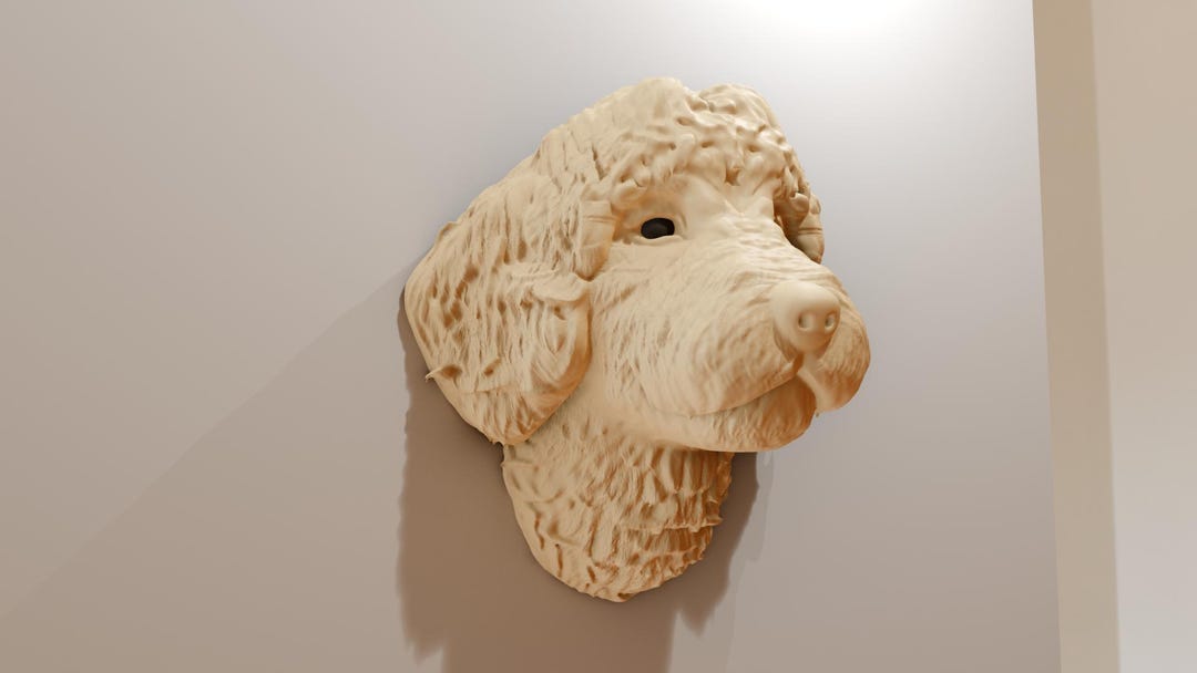 Golden Doodle Dog Head Wall Mount 3d Printing STL File - Etsy