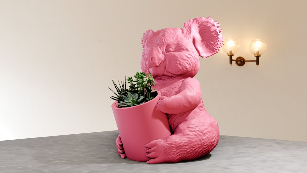 Koala Bear With Basket Planter Pot Flower Vase Decor 3d Printing STL ...