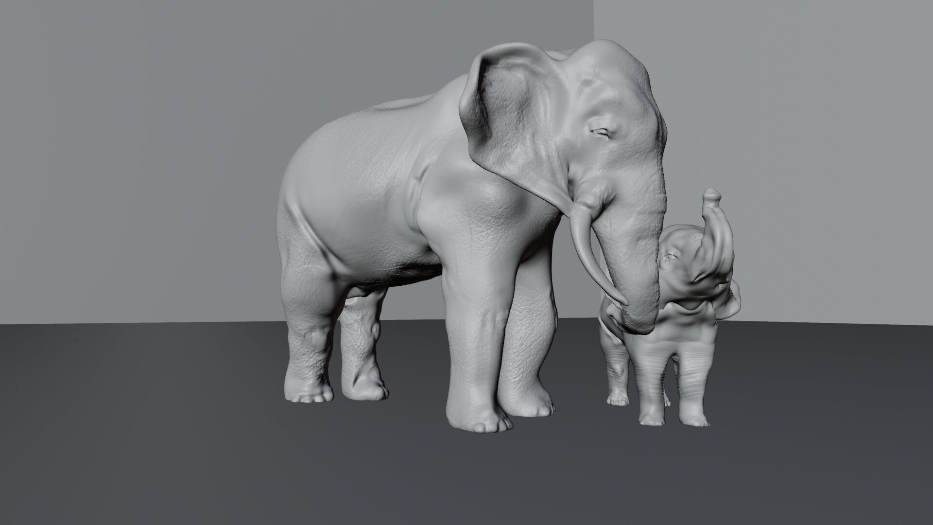 Elephant + Calf 3d Printing STL File - Etsy