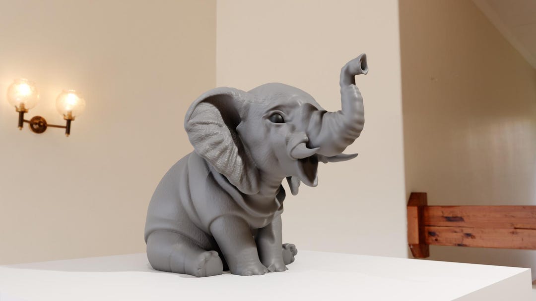 Baby Elephant Sitting Trunk up 3d Printing STL File - Etsy