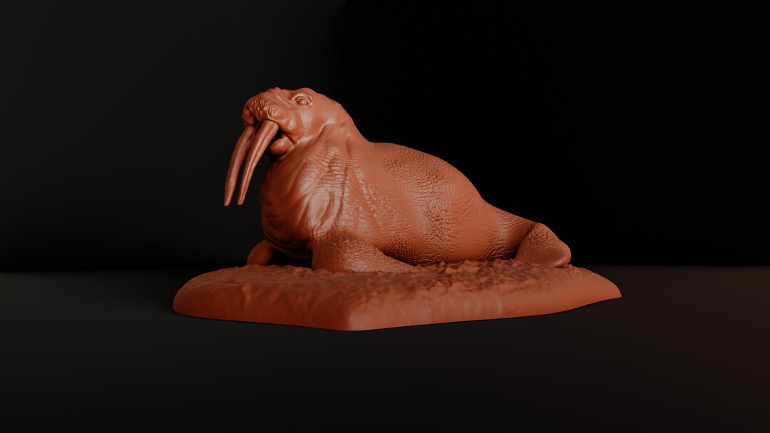 Walrus Standing Statue Décor 3d Printing STL File - Etsy