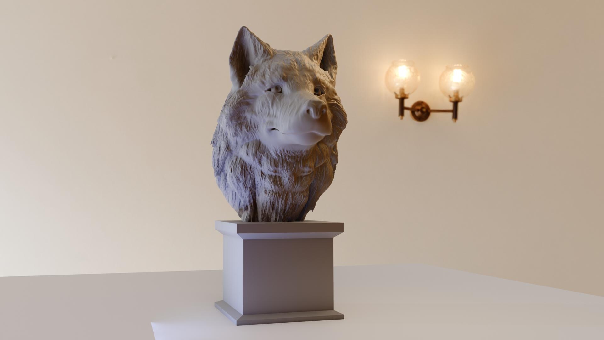 Wolf Head Bust 3d Printing STL File - Etsy
