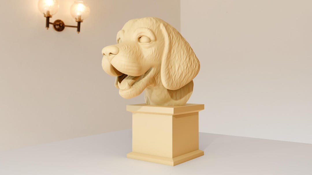 Beagle Dog Smiling Head Bust 3d Printing STL File - Etsy