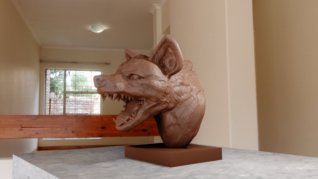 Hyena Head Bust Statue 3d Printing STL File - Etsy