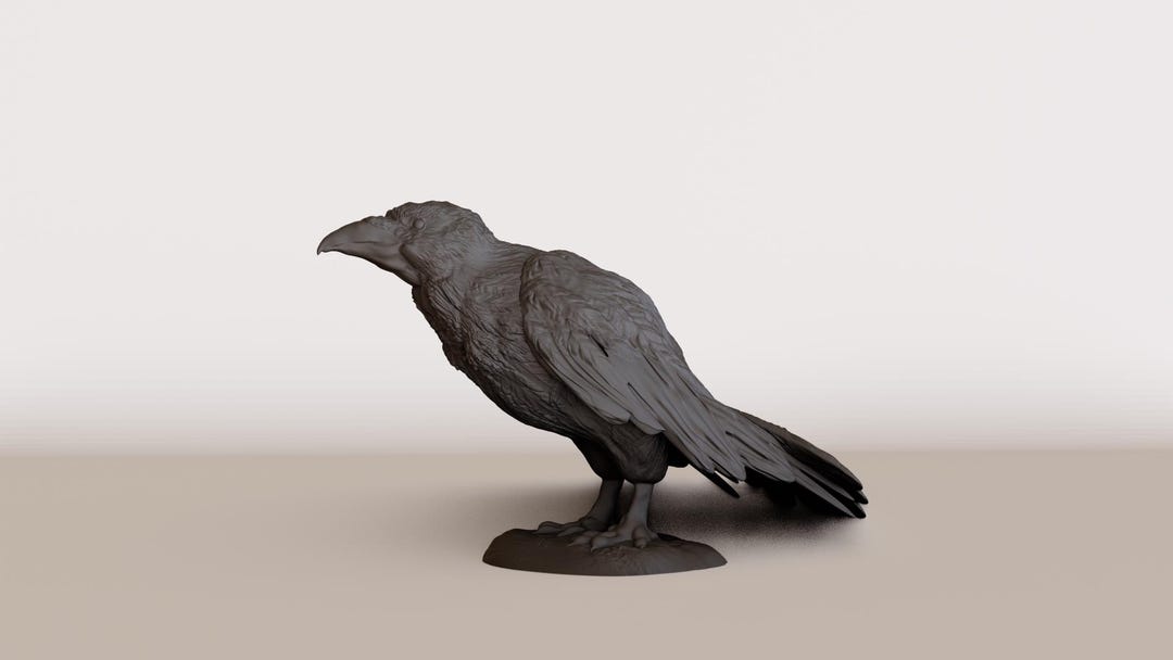 Raven Sitting 3d Printing STL File - Etsy