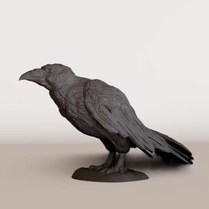Raven Sitting 3d Printing STL File - Etsy
