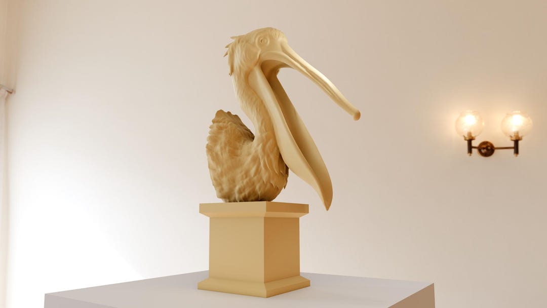 Pelican Head Bust Mouth Open 3d Printing STL File - Etsy