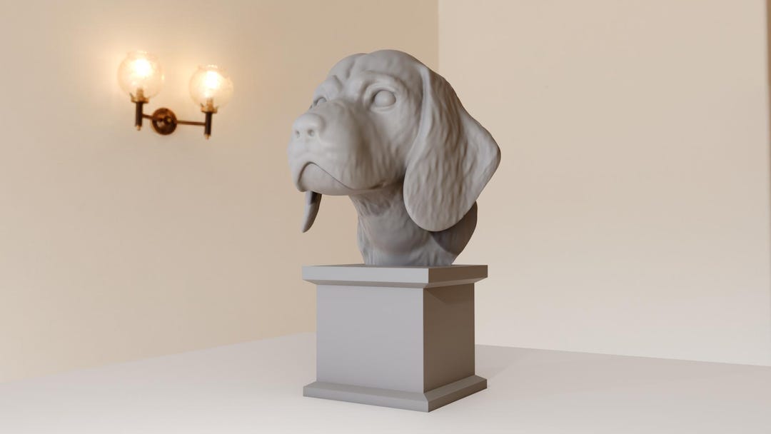 Beagle Dog Head Bust 3d Printing STL File - Etsy