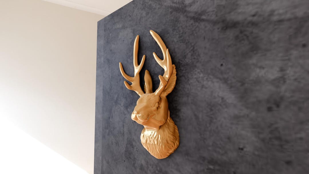 Jackelope Rabbit Mythical Cryptid Head Wall Mount 3d Printing STL File ...