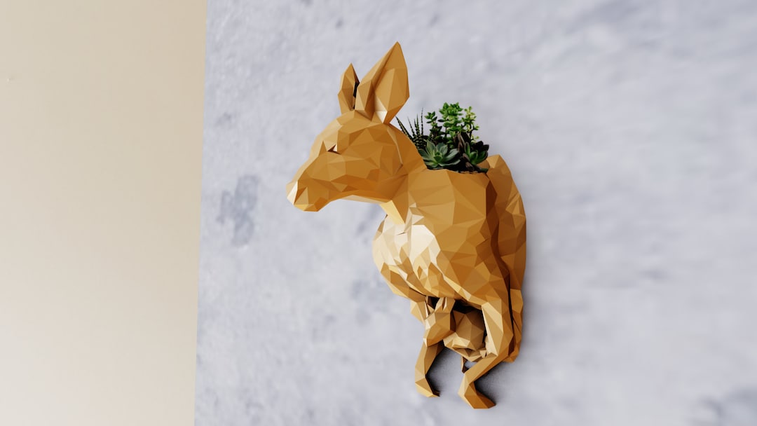 Kangaroo With Calf Wall Mount Low Poly Planter Pot Flower Vase 3d ...