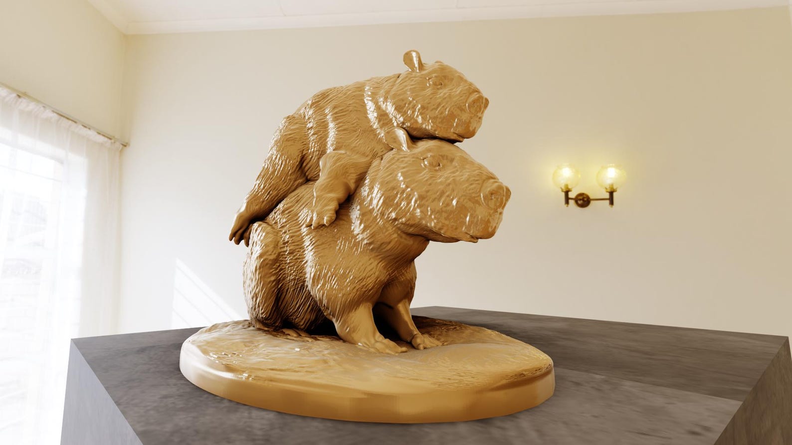 Capybaras Playful 3d Printing STL File - Etsy