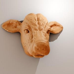 Cow Calf Head Wall Mount 3d Printing STL File - Etsy