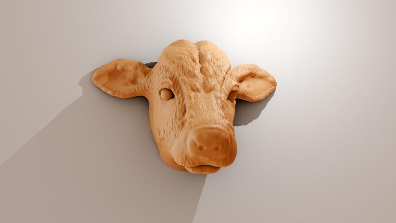 Cow Calf Head Wall Mount 3d Printing STL File - Etsy
