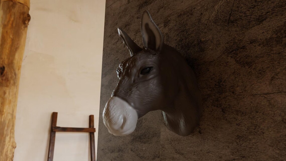 Donkey Head Wall Mount 3d Printing STL File - Etsy