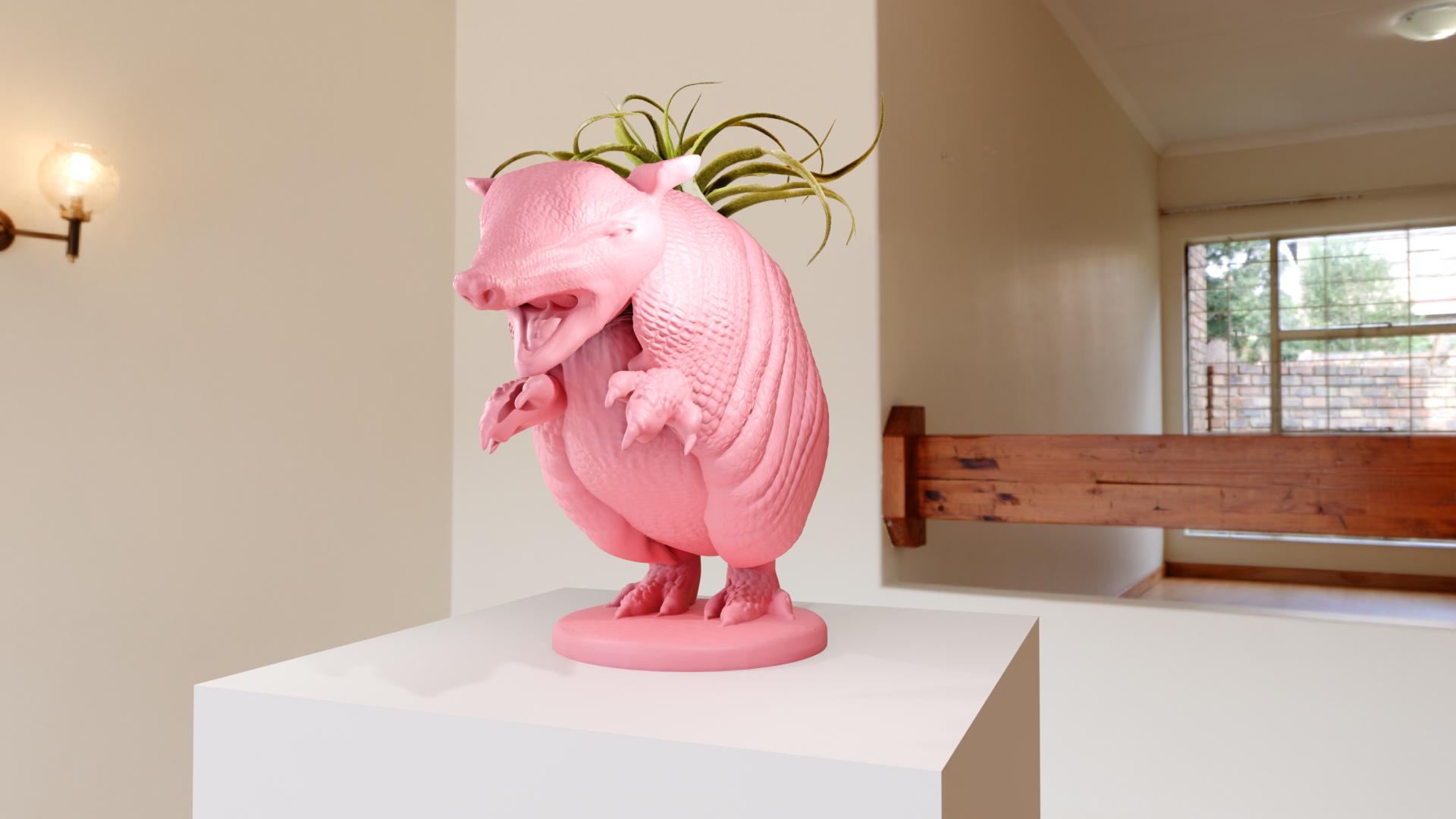 Armadillo Standing Mouth Open Planter Pot Flower Vase 3d Printing STL ...