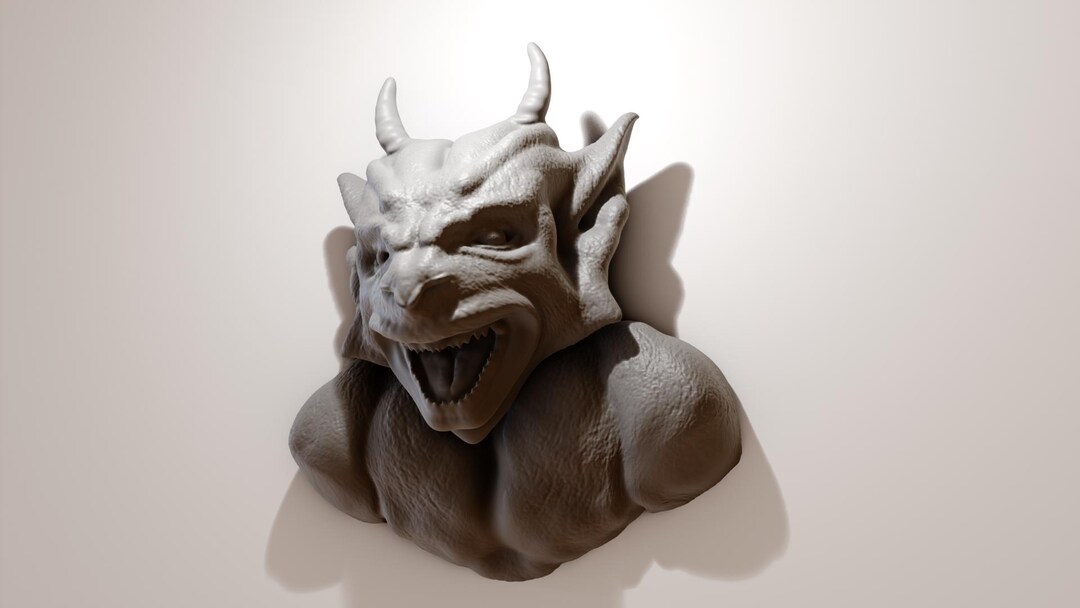 Gargoyle Roaring Head Wall Mount 3d Printing STL File - Etsy