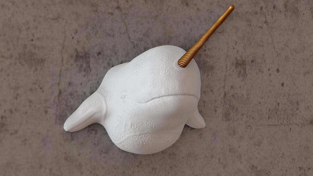 Narwhal Head Wall Mount 3d Printing STL File - Etsy