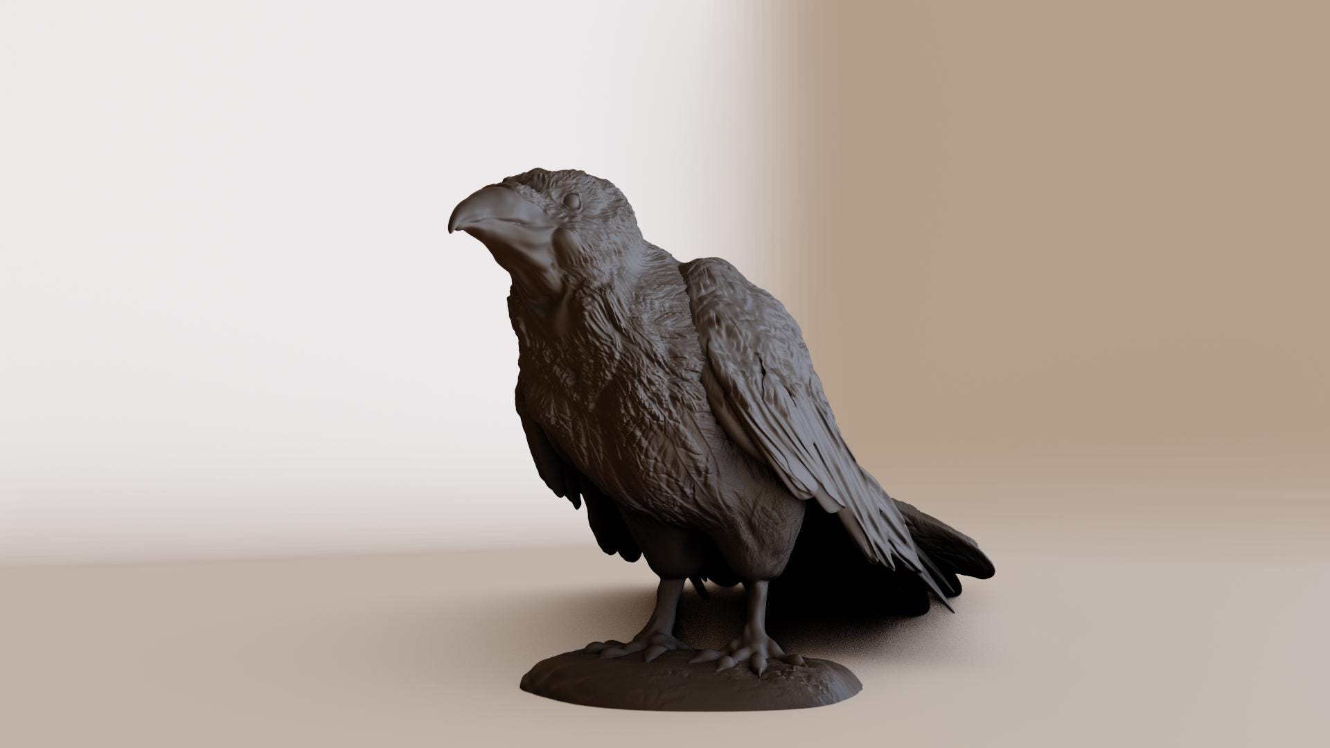Raven Sitting 3d Printing STL File - Etsy