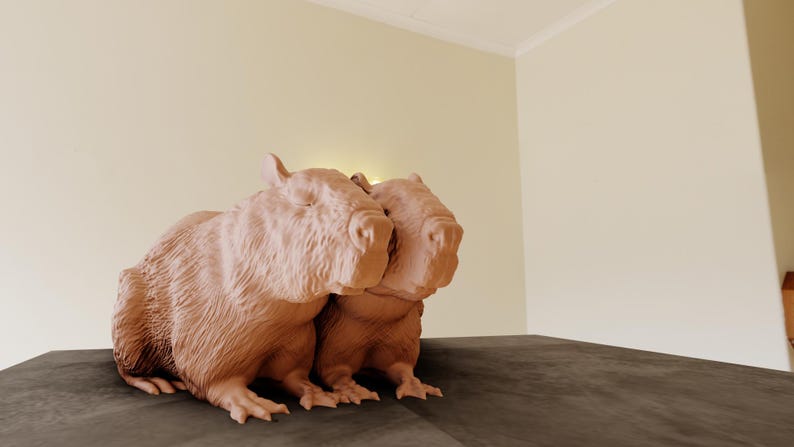 Capybara Couple 3d Printing STL File - Etsy