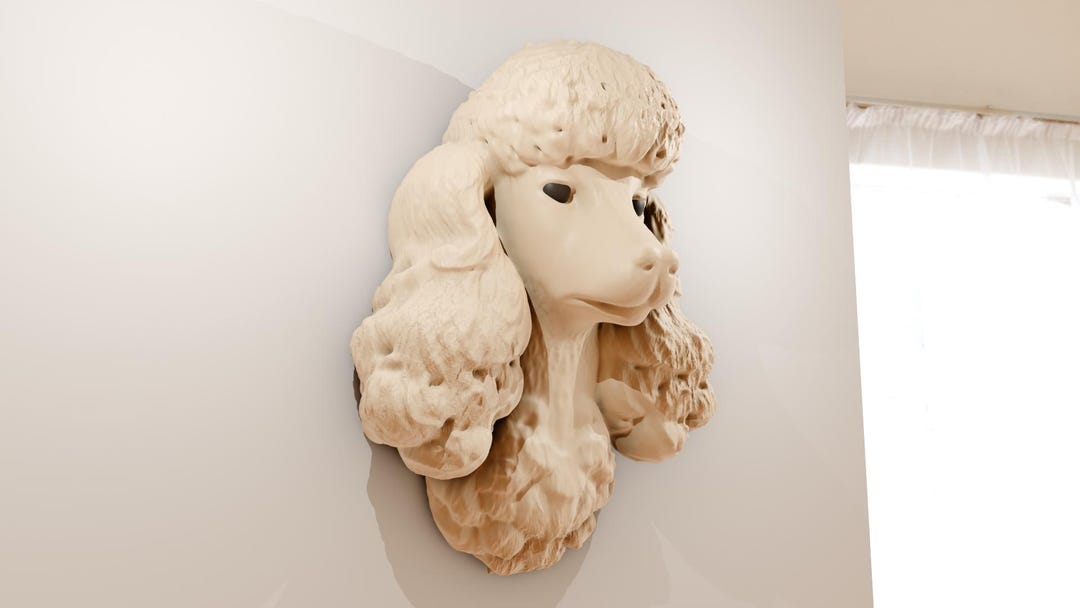 Poodle Dog Head Wall Mount 3d Printing STL File - Etsy