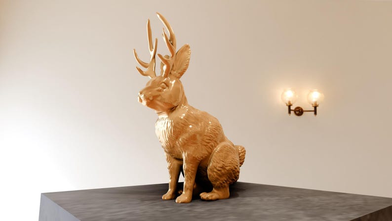 Jackelope Rabbit Mythical Cryptid 3d Printing STL File - Etsy